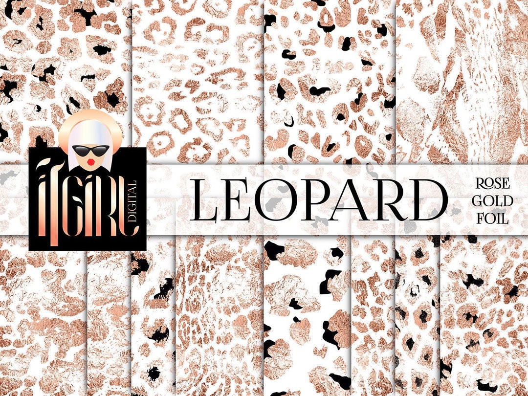 Rose Gold Leopard Digital Paper: Animal Print Backgrounds (digital ...