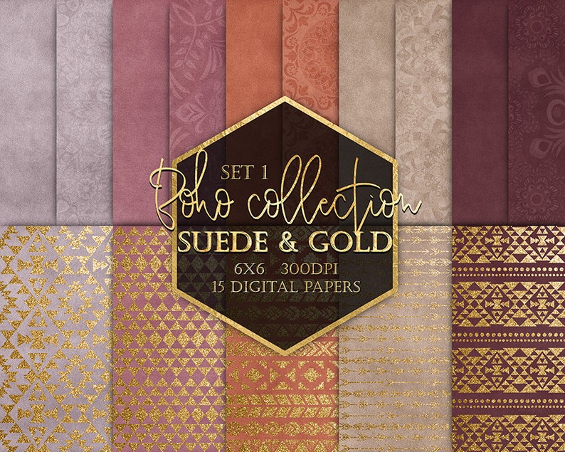 Suede Digital Paper Bohemian Boho Geometric Tribal Ethnic - Etsy