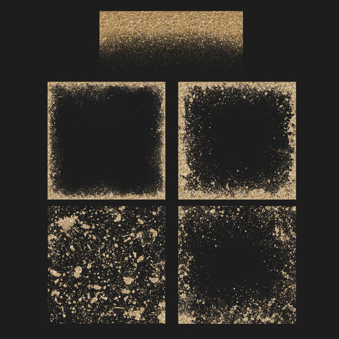 Gold Glitter Splatter Clipart Overlay gold glitter | Etsy