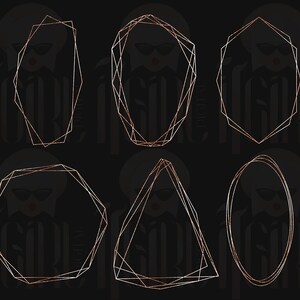 Rose Gold Geometric Frames Clipart - Polygonal Frames Modern Minimalist ...