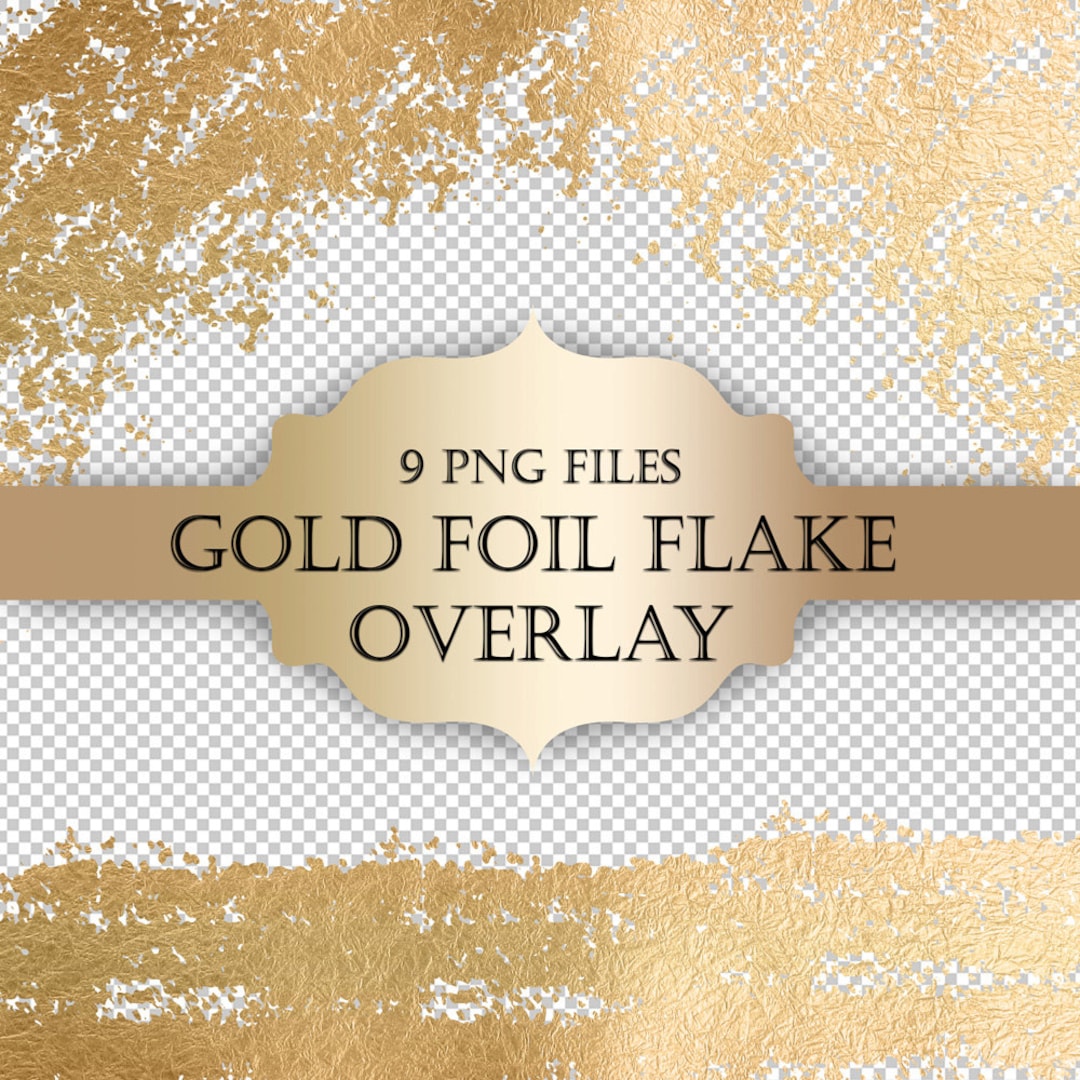 Gold Foil Flake Digital Clip Art Overlay - Gold Foil Glitter Flake ...