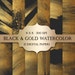 Gold Watercolor Digital Papers - Black & Gold Glitter Watercolor ...