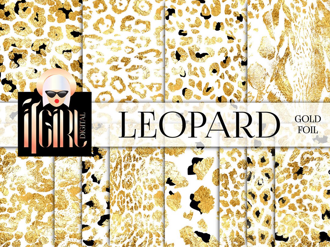 Gold Foil Leopard Print Digital Paper (digital Download) - Etsy