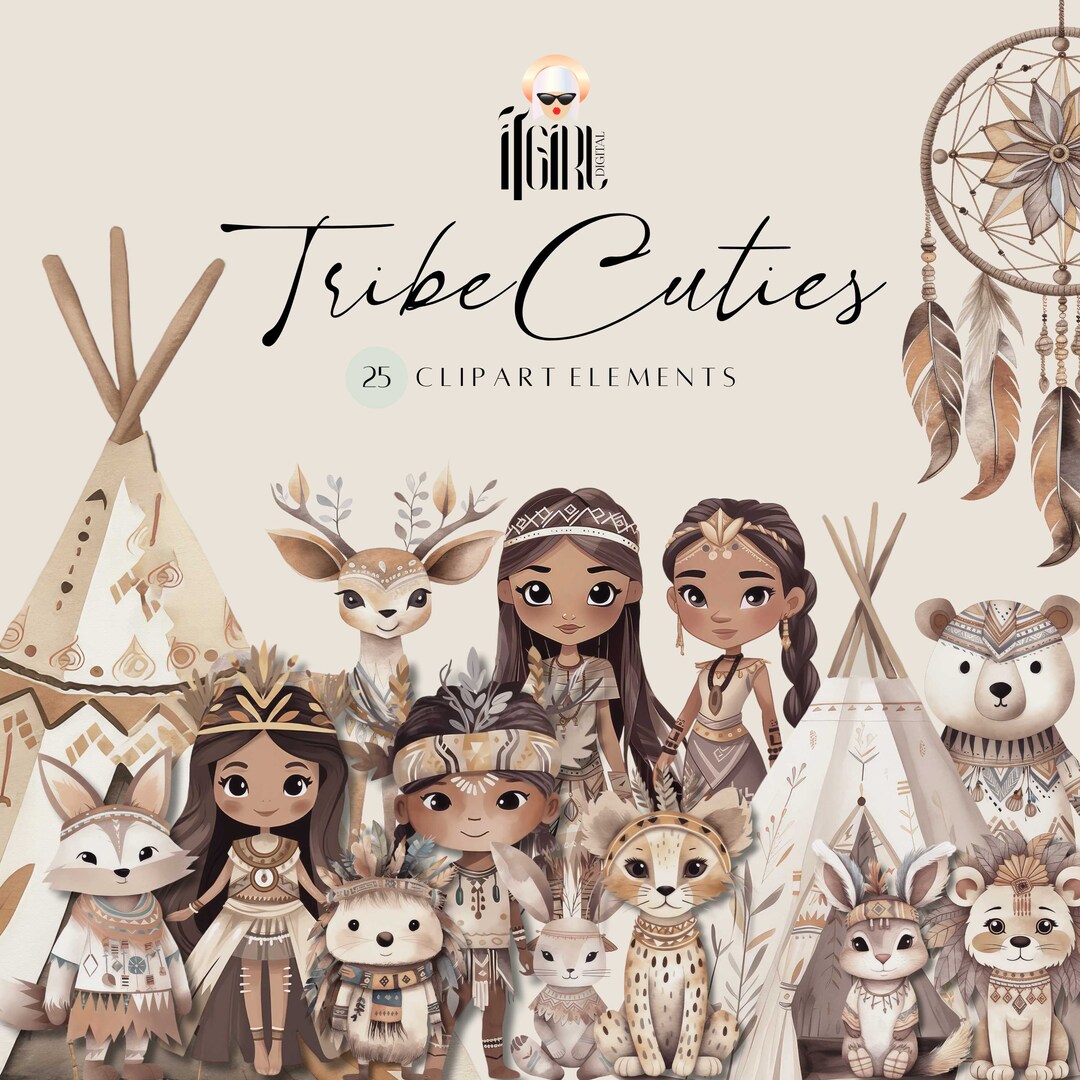 Boho Animals Clipart Native Cute Boho Baby Clipart Boho Bear Clipart ...