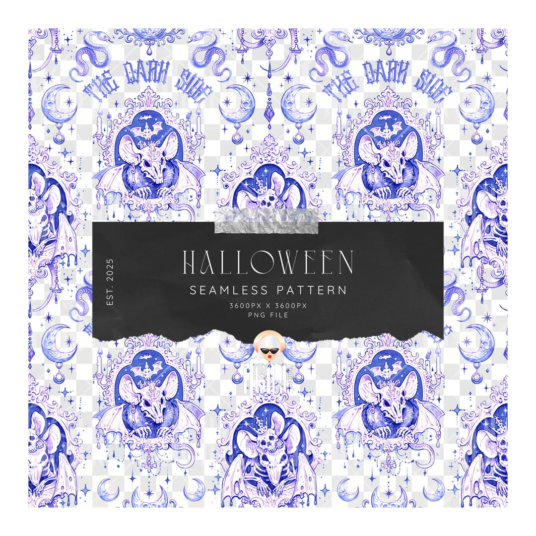Preppy Halloween Seamless Pattern: Spooky Digital Paper, PNG With ...