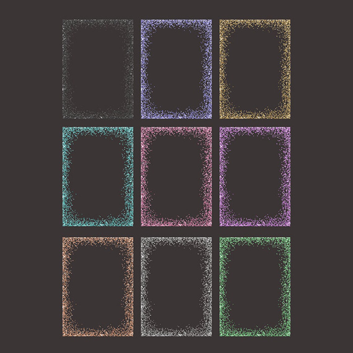 Glitter Borders Clipart Overlay Gold Glitter Glitter | Etsy UK