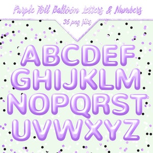 Purple Foil Balloon Letters & Numbers - Alphabet Clipart - Foil ...