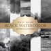 Watercolor Digital Paper - Black Watercolor Painted Digital Paper Brush ...