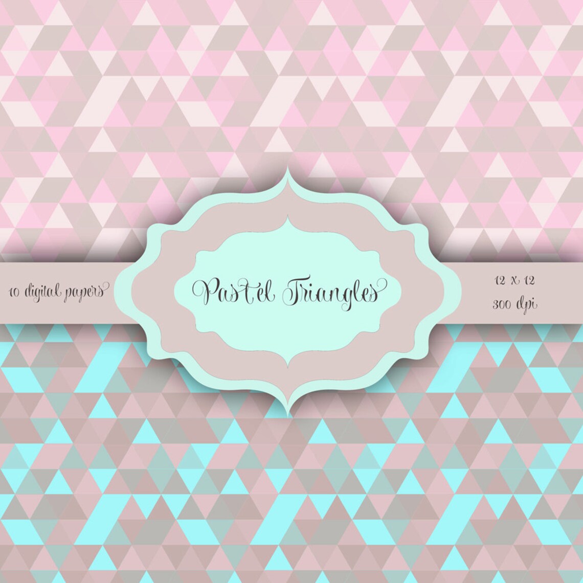 Pastel Triangles Geometric Digital Paper Pack Pastel - Etsy
