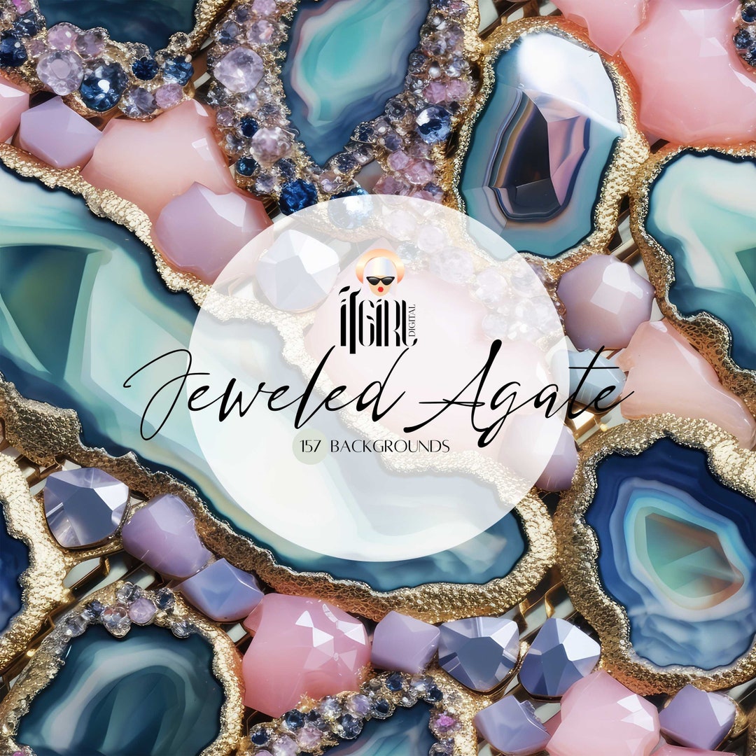 Jewel Agate Digital Paper - Agate Digital Paper Glam Gold Foil Planner ...