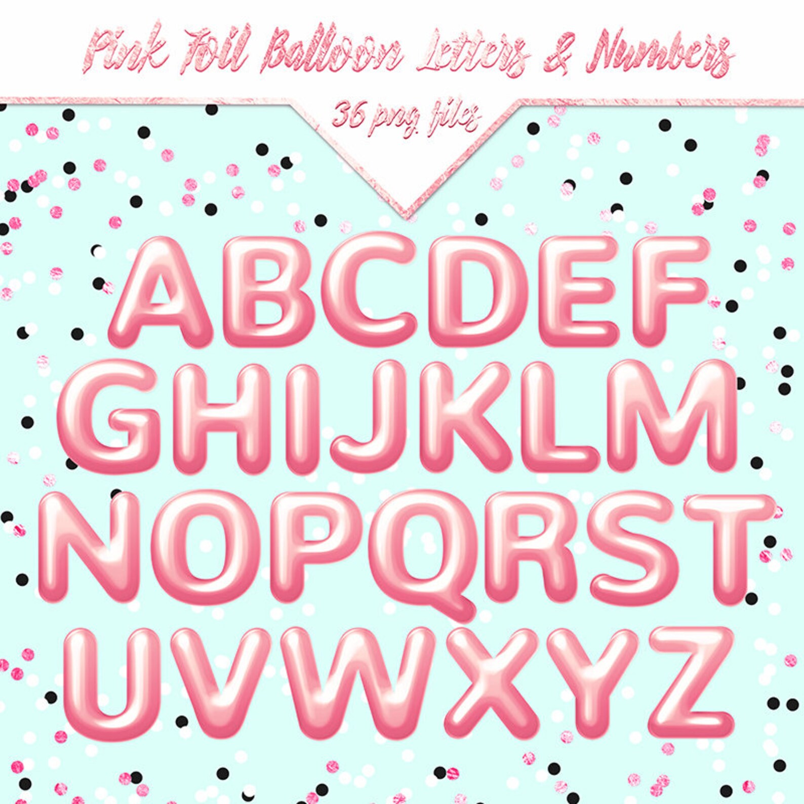Pink Foil Balloon Letters & Numbers Alphabet Clipart Foil - Etsy