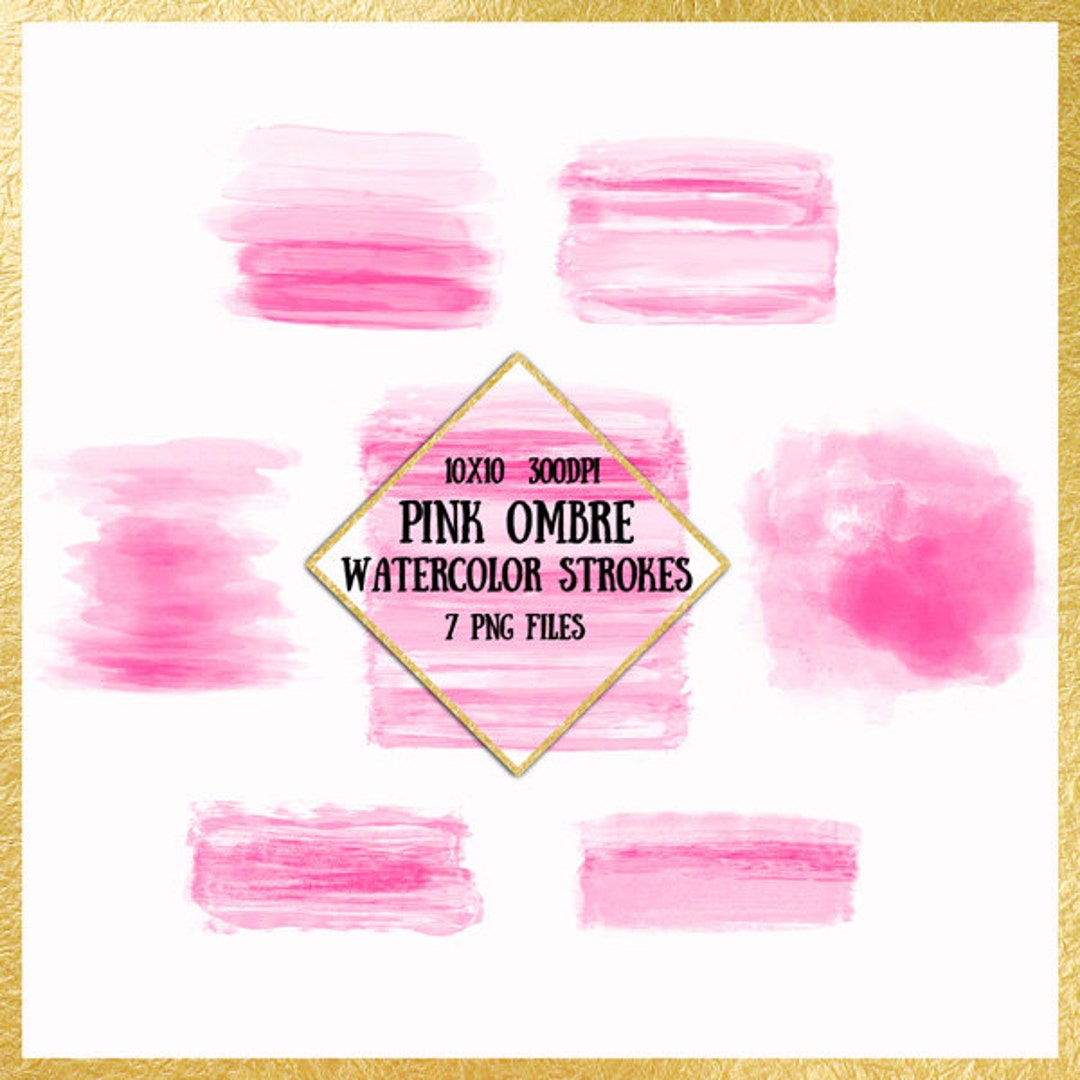 Watercolor Clipart - Pink Watercolor Brush Strokes Splashes Splotch ...