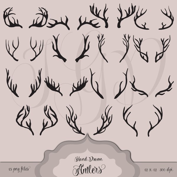 Antler Clipart - Etsy