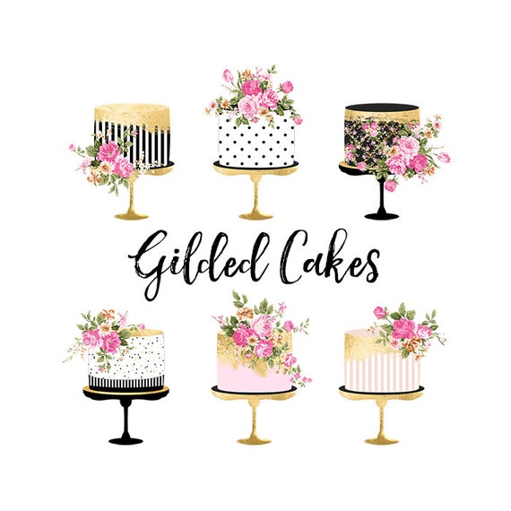 Gold Birthday Cake Clipart