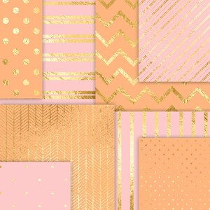 Gold Foil Polka Dot Stripes & Chevron Digital Paper - Polka Dot Glitter ...