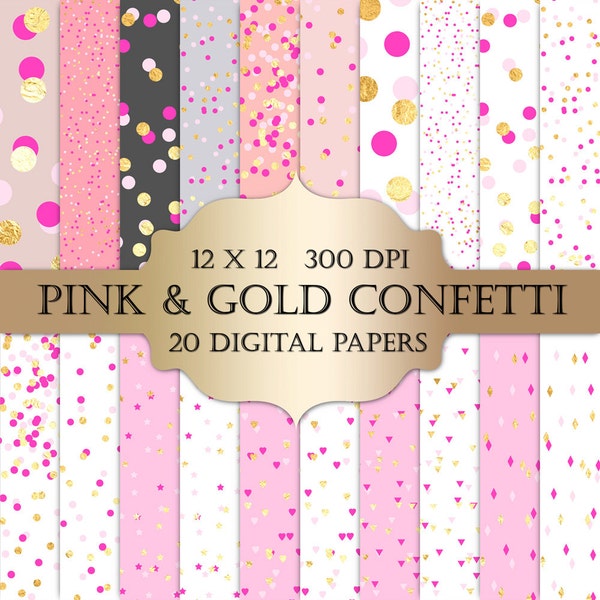 Pink Gold Confetti - Etsy