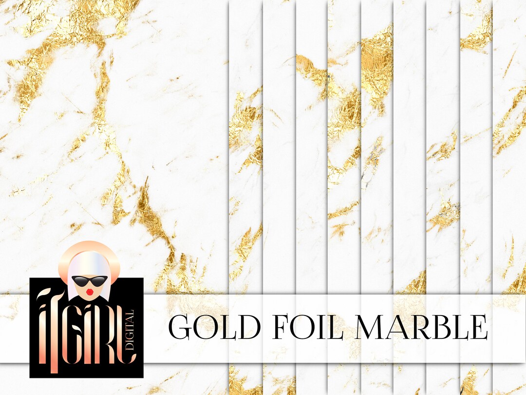 Gold Foil Marble Digital Paper - Gold Marble Glitter White Marble Gold ...