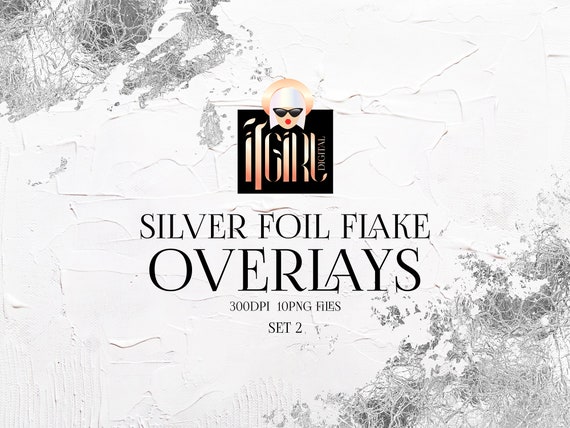 Silver Foil Clipart Silver Borders Overlays Silver Digital | Etsy