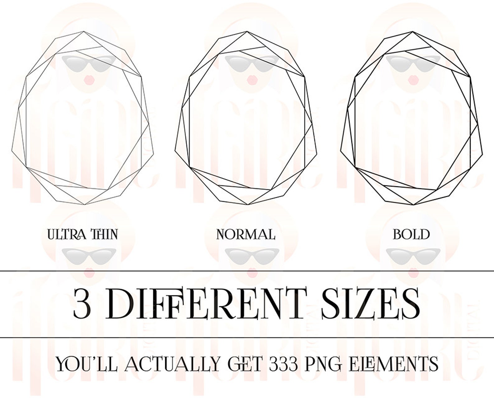 Geometric Frames Clipart Polygonal Frames Modern Minimalist | Etsy