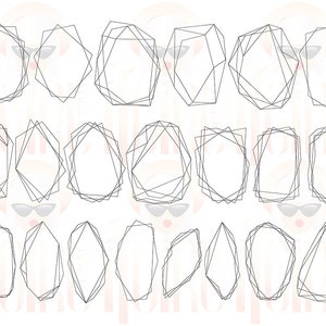 Geometric Frames Clipart - Polygonal Frames Modern Minimalist Clipart ...