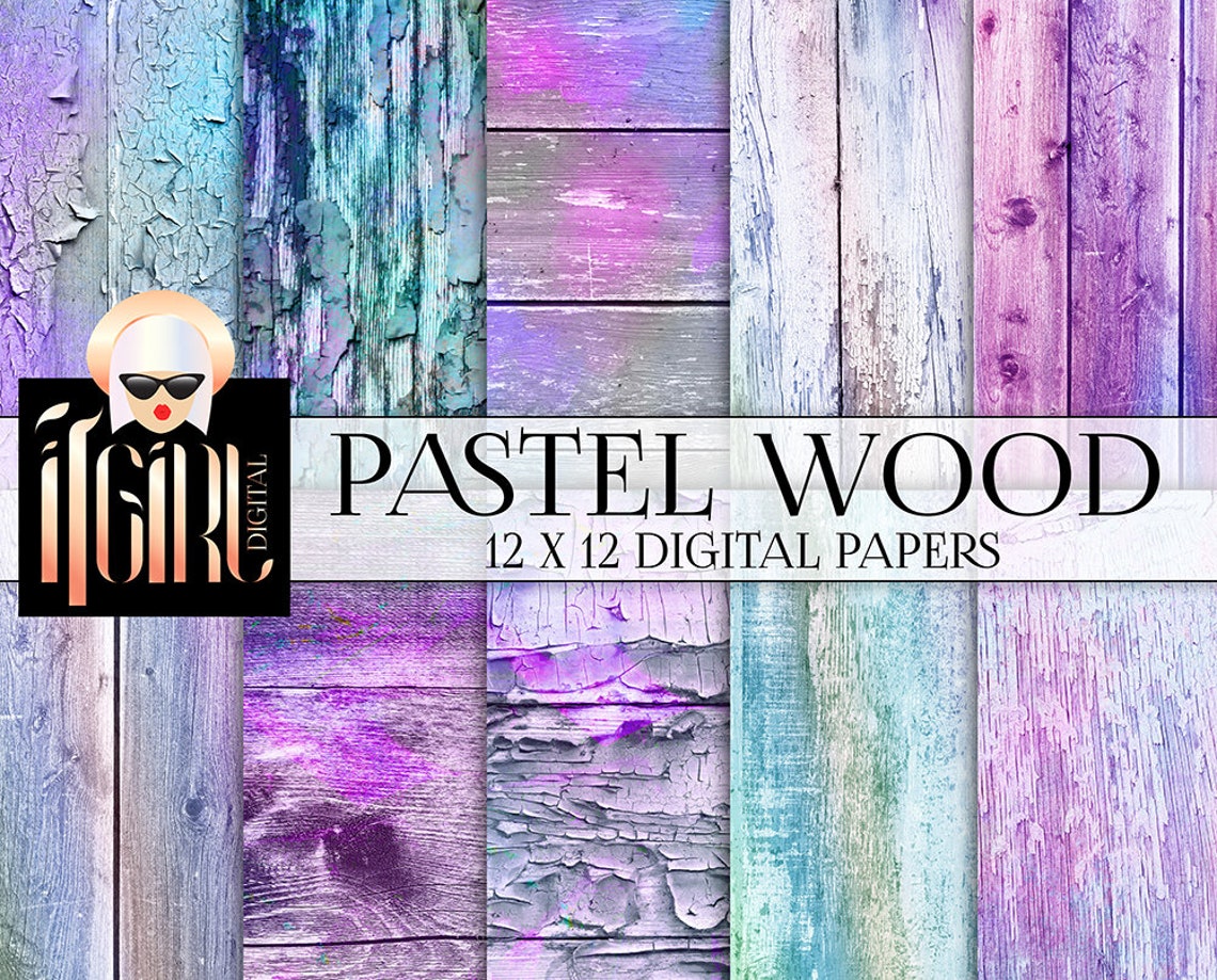 Aesthetic Pastel Wood - Pastel Digital Paper Rustic Wood Grunge ...