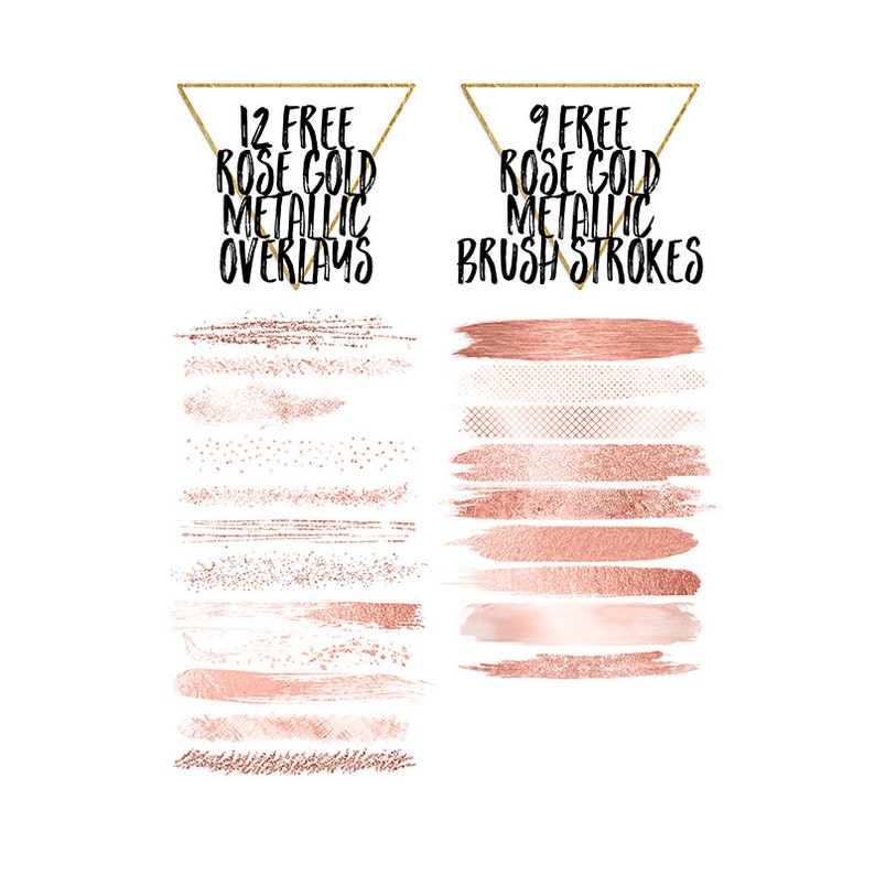 Blush Watercolor Brush Strokes Clipart and Free Rose Gold - Etsy