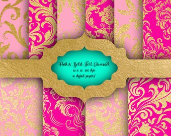 Gold Damask Paper | Etsy