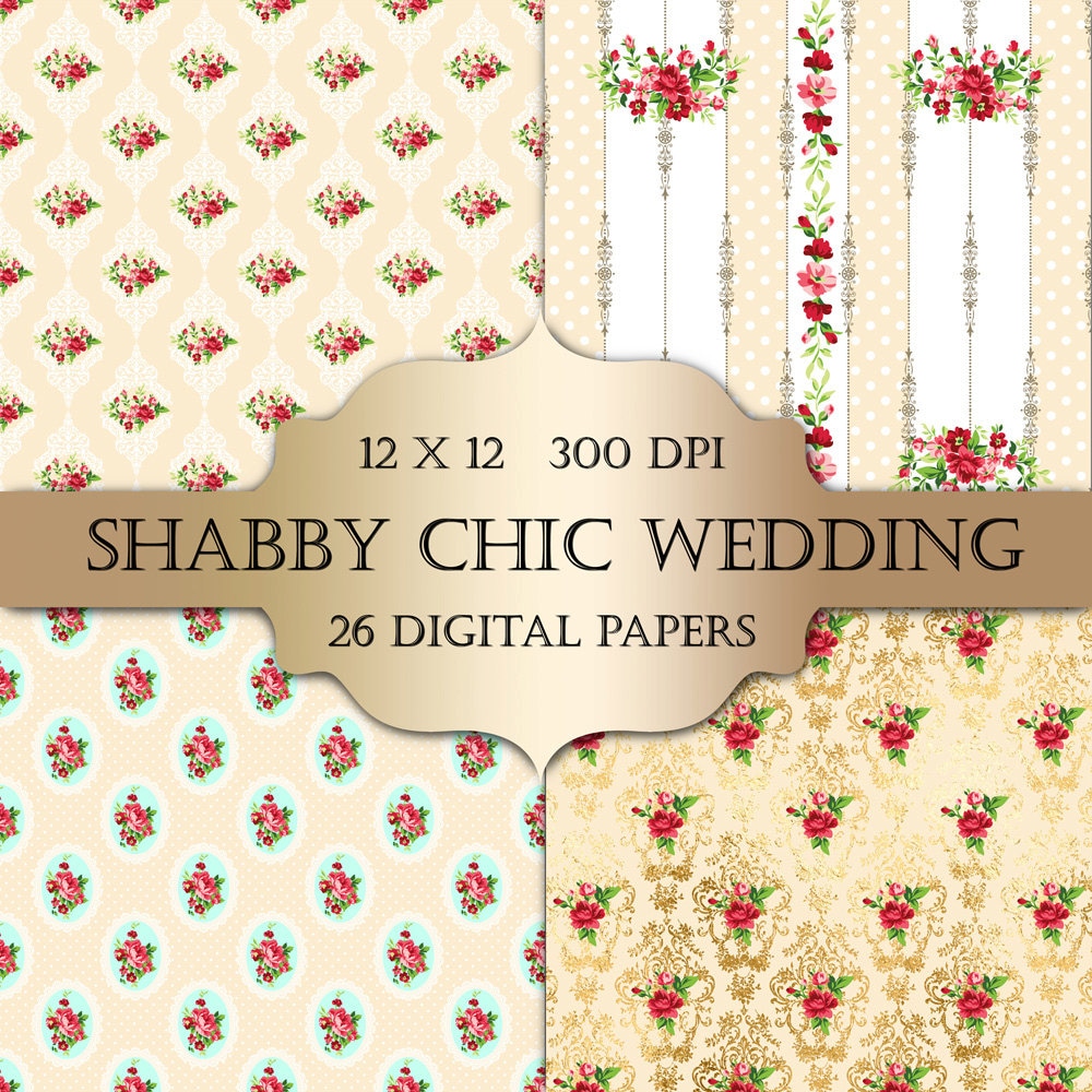 Shabby Chic Wedding Digital Paper Vintage Beige Floral Lace | Etsy