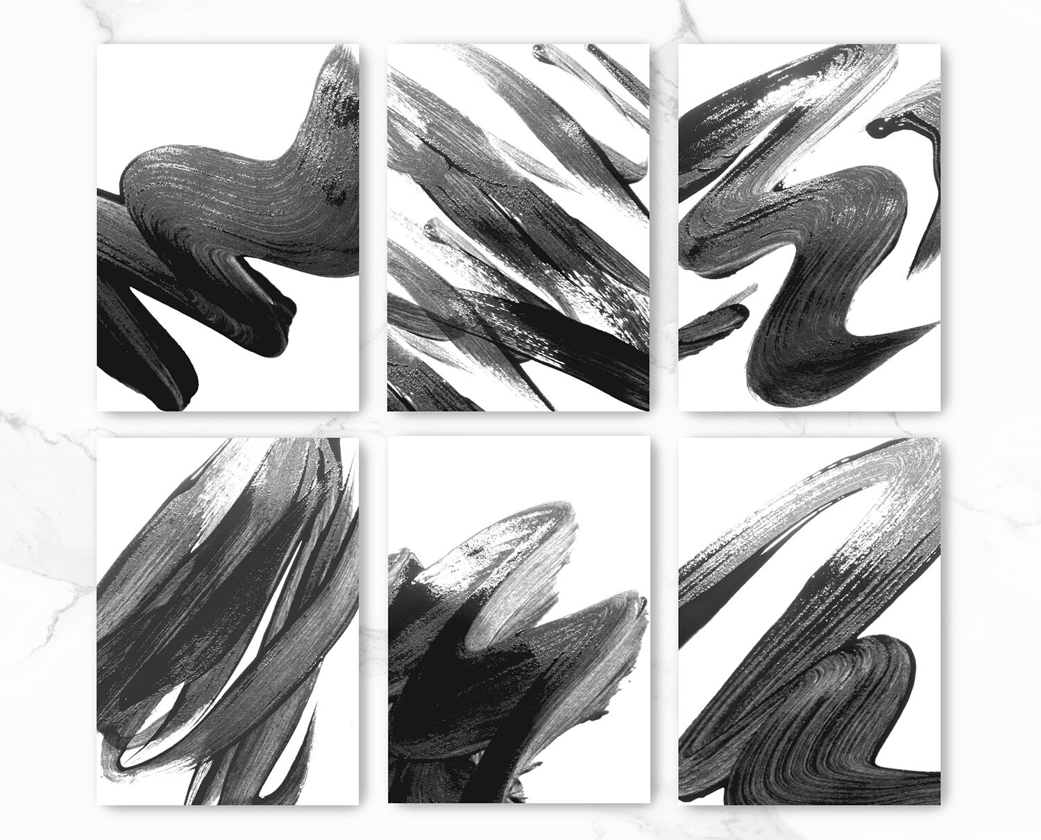 Black Watercolor Brush Strokes: 5x7 Digital Paper (digital Download) - Etsy