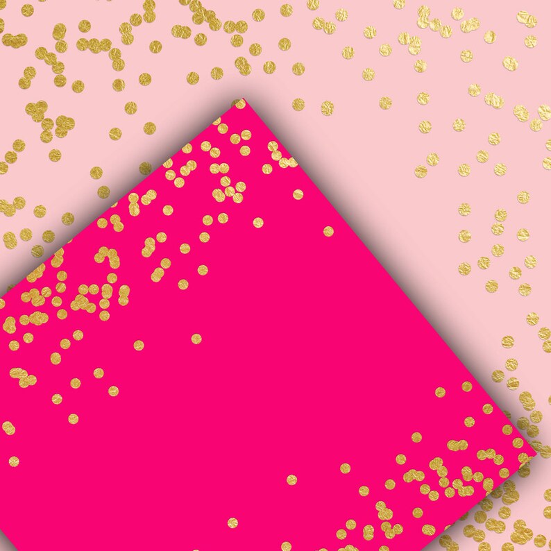 Gold Foil Dot Confetti Digital Paper Polka Dot Glitter - Etsy