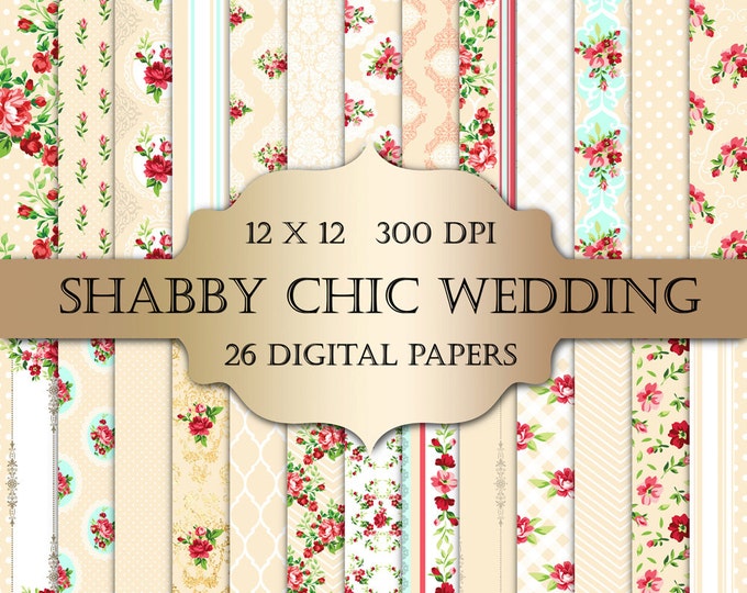 Shabby Chic Wedding Digital Paper Vintage Beige Floral Lace - Etsy