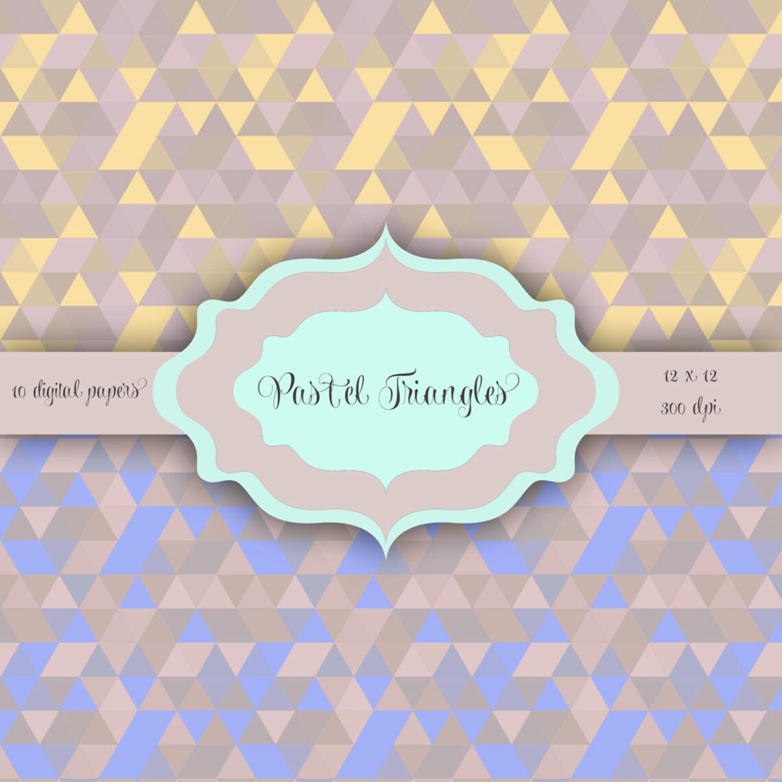 Pastel Triangles Geometric Digital Paper Pack Pastel | Etsy