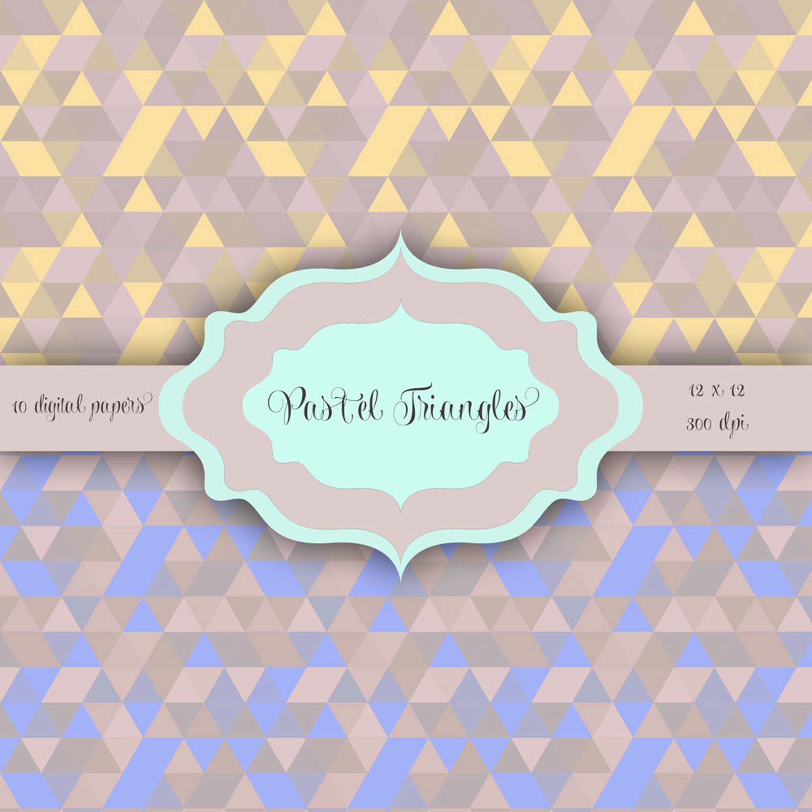 Pastel Triangles Geometric Digital Paper Pack Pastel - Etsy
