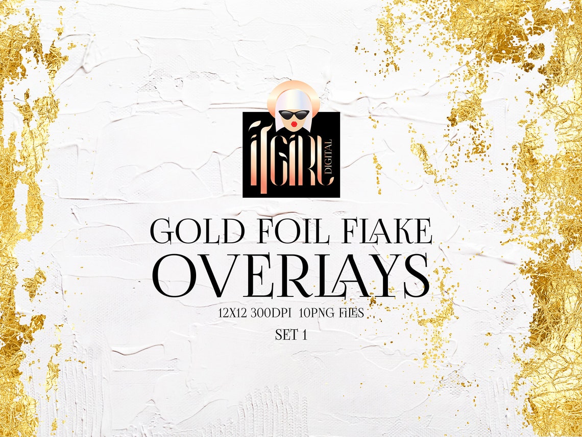 Gold Foil Borders Clipart Gold Foil Overlays Gold Foil - Etsy