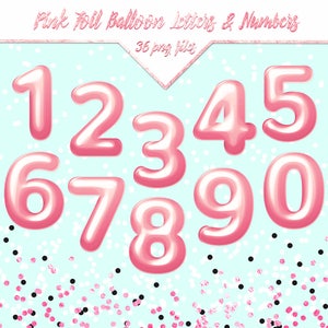 Pink Foil Balloon Letters & Numbers Clipart (digital Download) - Etsy