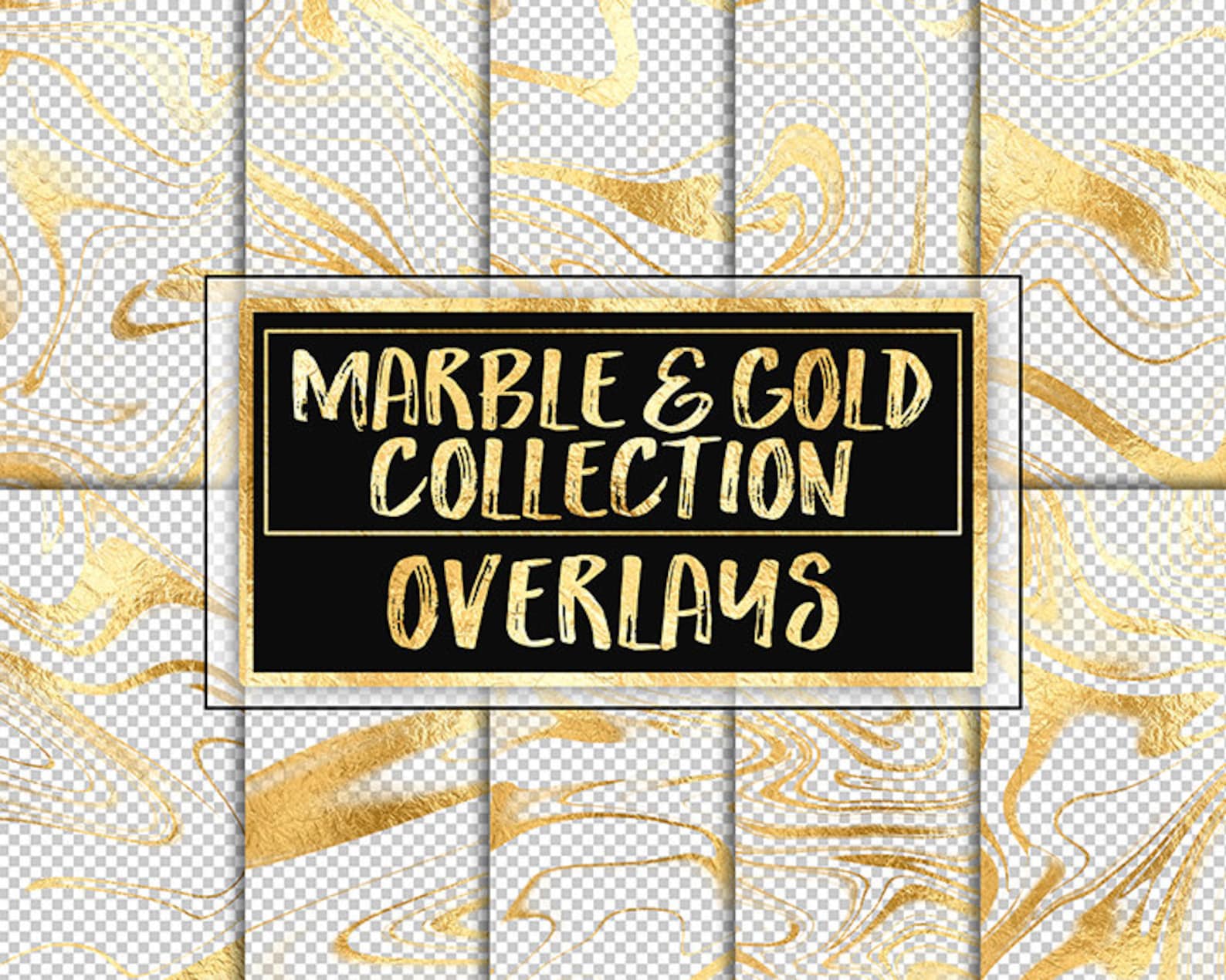Gold Foil Marble Overlays Clipart Gold Foil Marble Veins | Etsy