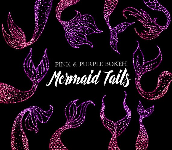 Mermaid Clipart: Mermaid Tail Clipart Glitter Mermaid Overlay | Etsy