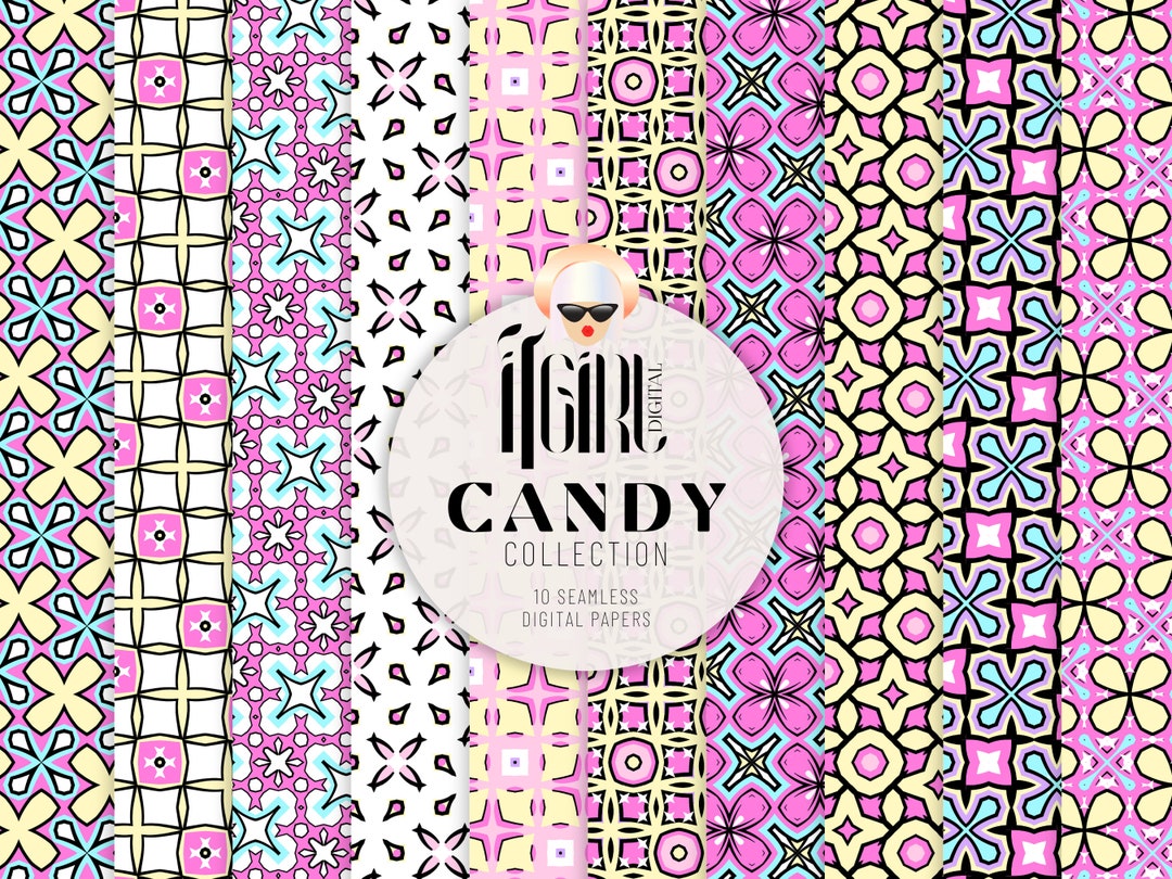 10 Seamless Patterns Digital Paper Pack, Rainbow Digital Paper, Pastel ...