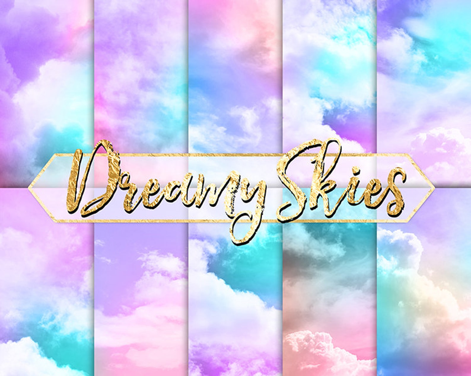 Pastel Sky Aesthetic Digital Paper Skies Dreamy Sky Pink | Etsy