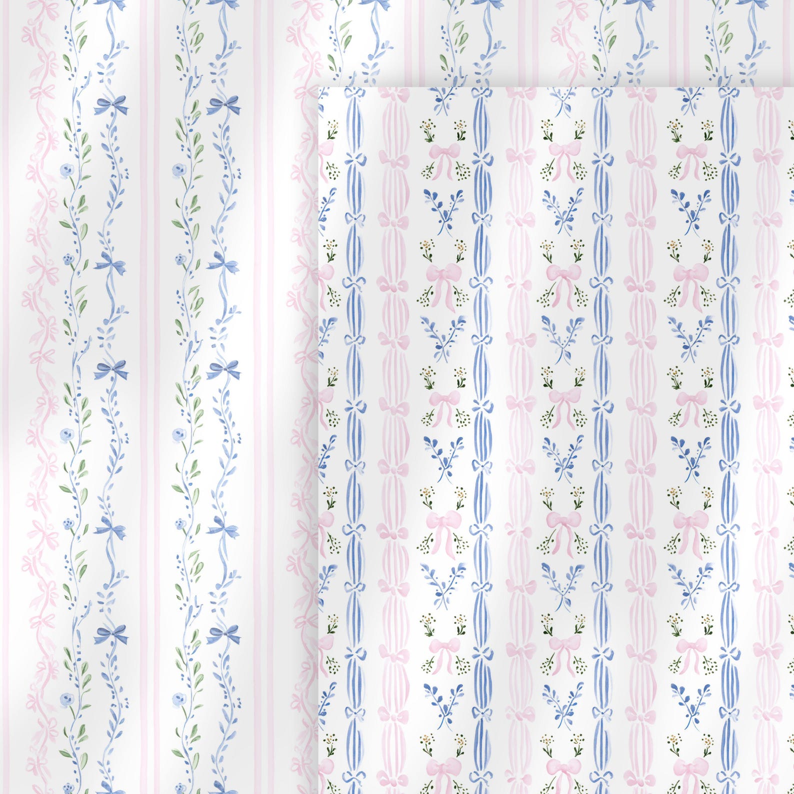 6 Grandmillennial Floral Fairies Clipart: Preppy Blue and Pink ...