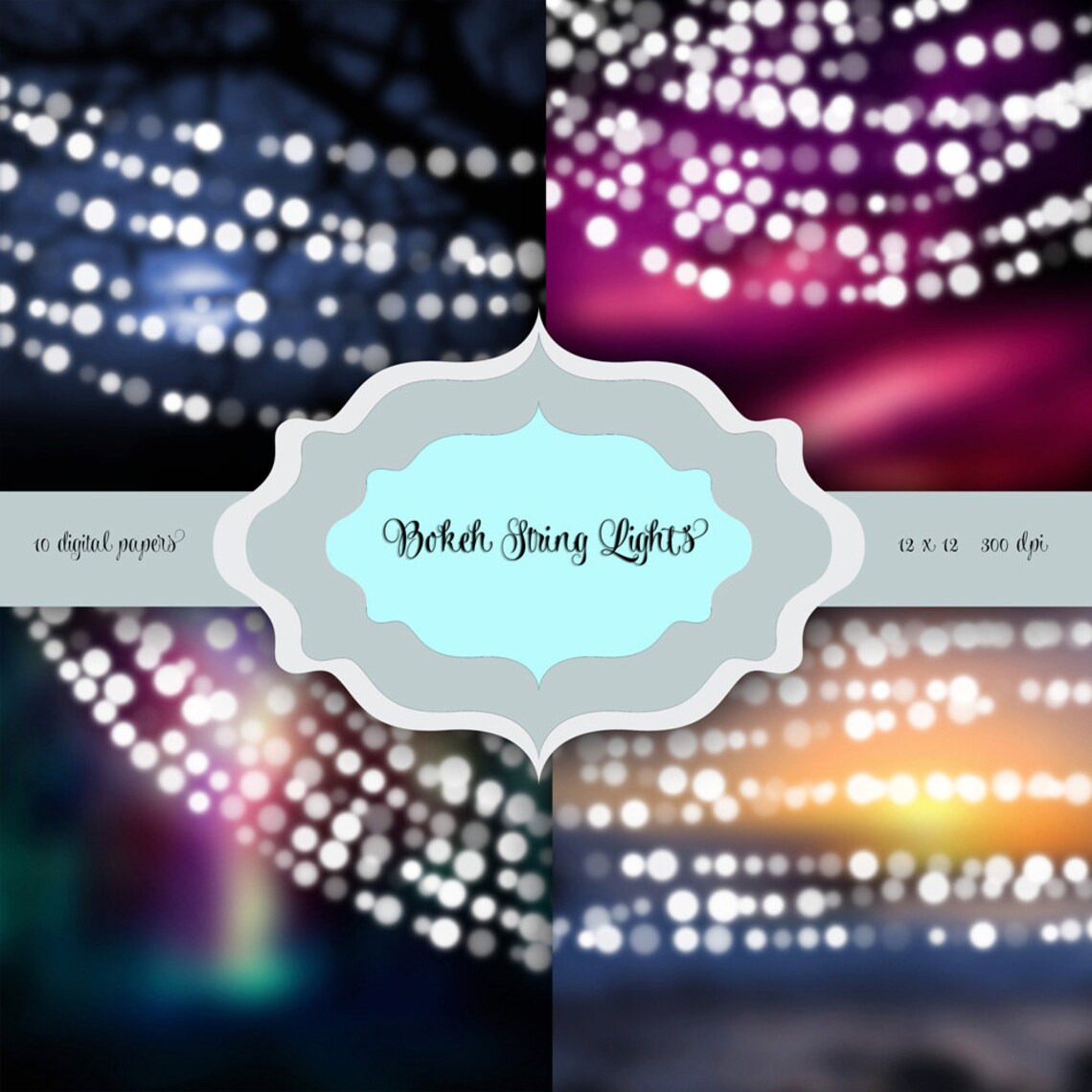 String Lights Bokeh Digital Paper Pack Bokeh Lights - Etsy UK