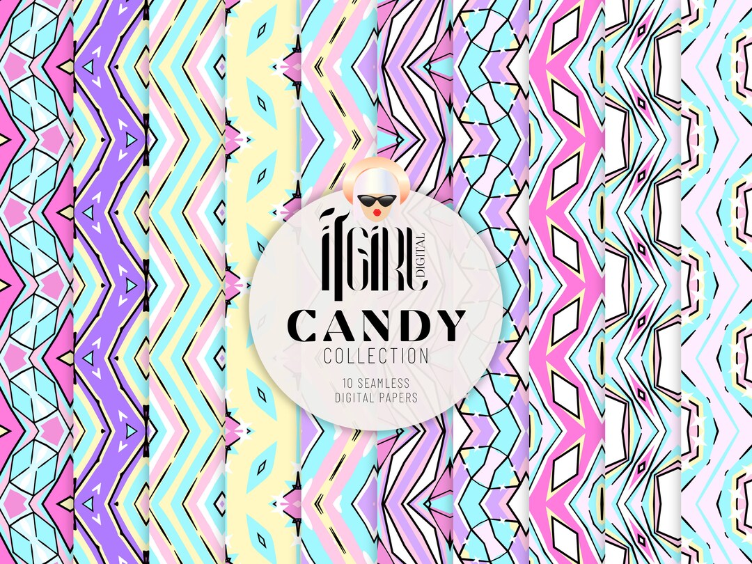 Digital Paper Pack - Seamless Patterns, Rainbow Digital Paper ...