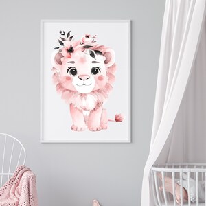 Rose Gold Safari Animals, Nursery Watercolor Clipart, Cute Baby Animals ...