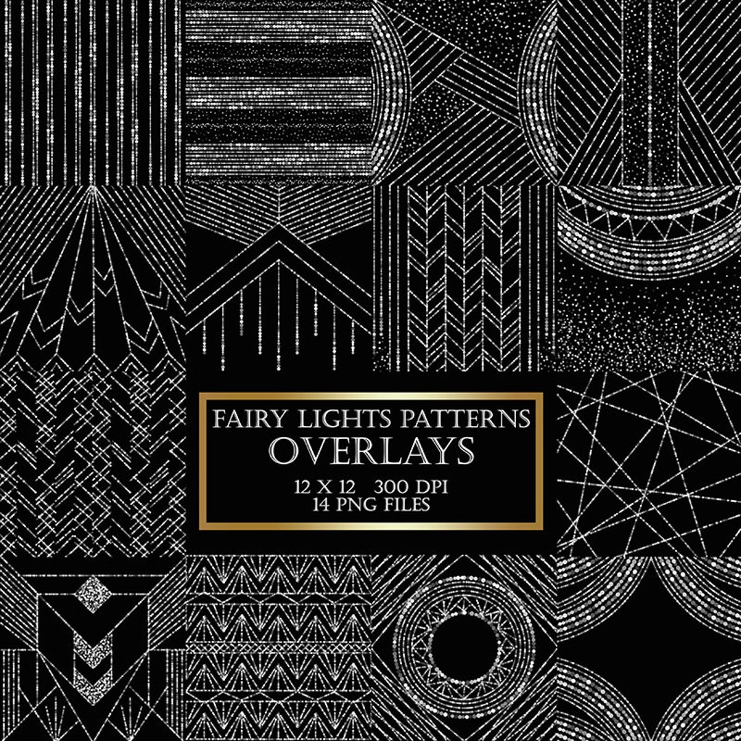 Bokeh String Lights Digital Overlays - Silver Glitter Bokeh Fairy ...