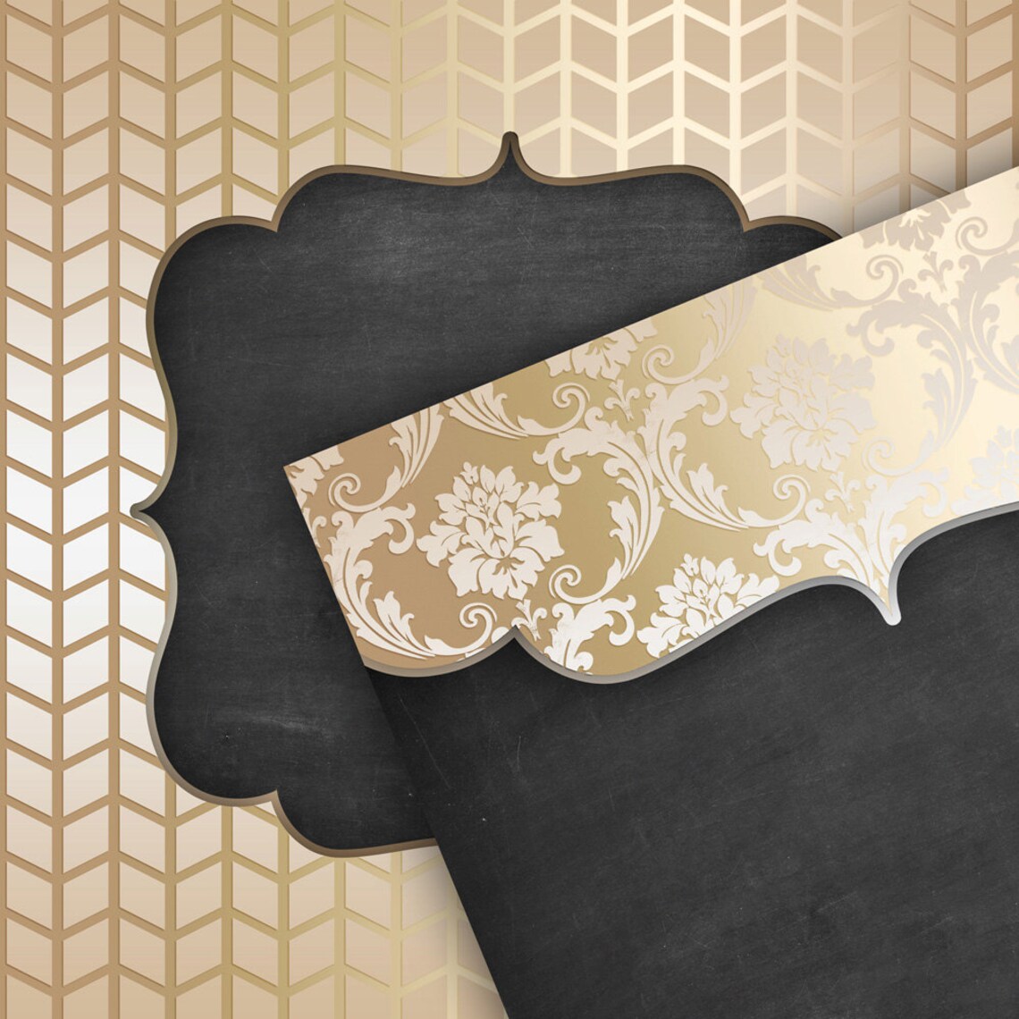 Christmas Chalkboard & GOLD Digital Paper Pack Rustic - Etsy