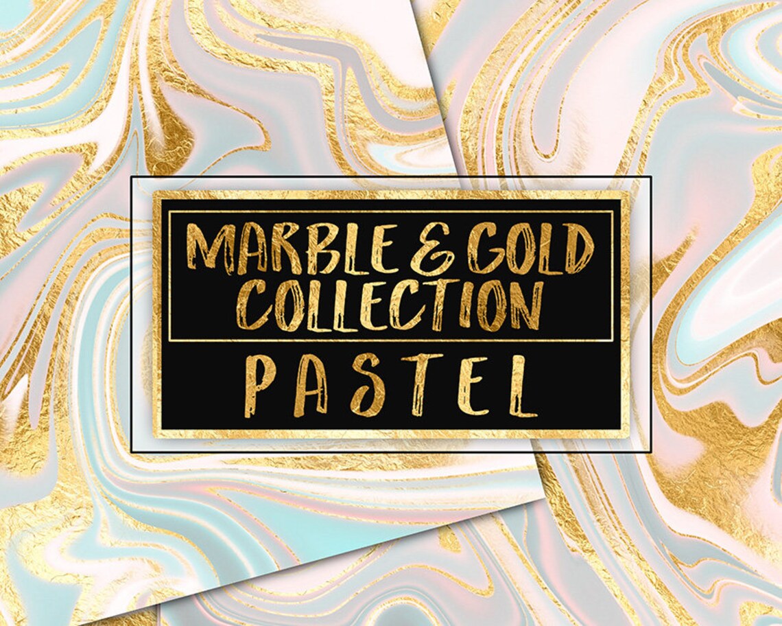 Pastel Marble Digital Papers Gold Foil Marble Liquid Marble | Etsy