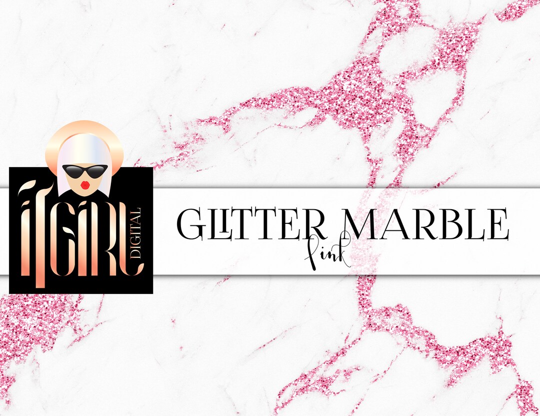 Pink Glitter Marble Digital Paper - Glitter Digital Paper White Marble ...
