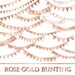 Rose Gold Bunting Banner Digital Clipart Rose Gold Foil Bunting Banner ...