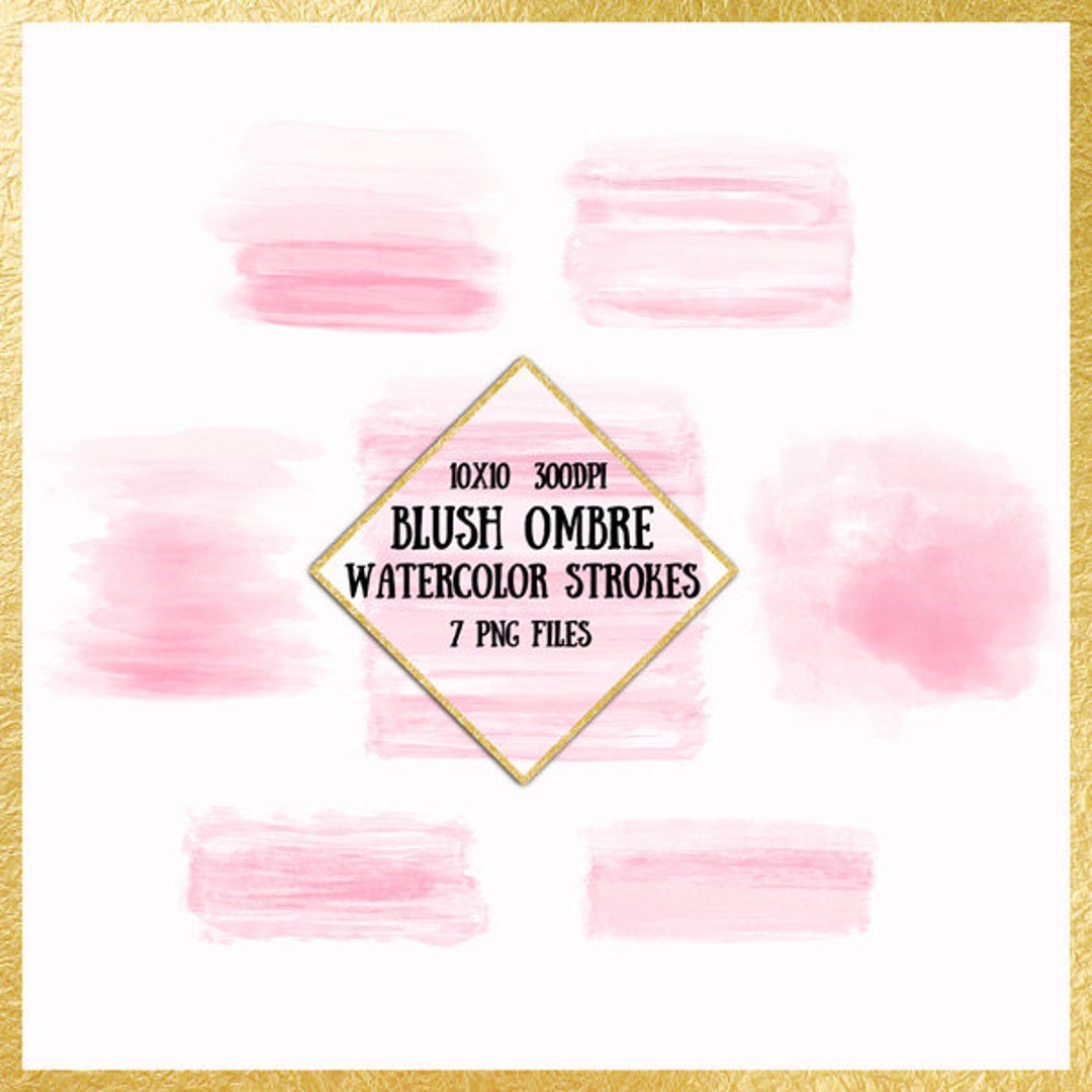 Watercolor Clipart - Blush Watercolor Brush Strokes Splashes Splotch ...