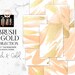 Peach & Gold Brush Strokes Watercolor Textures Gold Digital Paper Gold ...